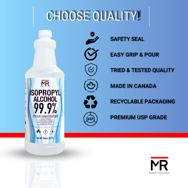 99.9% Isopropyl Alcohol USP Grade [1 Liter] - Moro Chemicals